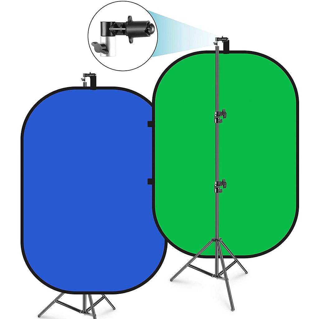 Neewer 5x7ft/1.5x2m Collapsible Chromakey Backdrop with 8.5ft/2.6m ...
